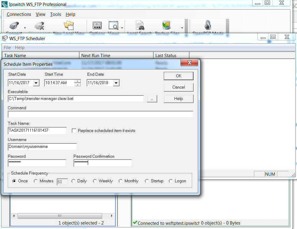 How can I automate clearing the Transfer Manager window in WS_FTP Pro ...
