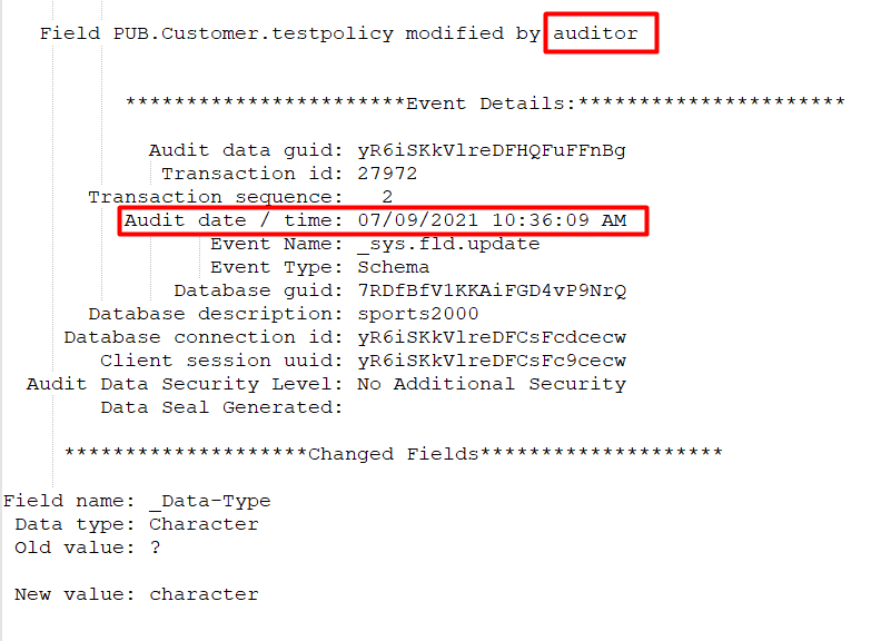 How to track the schema schema changes made to the database using auditing feature? - Progress ...