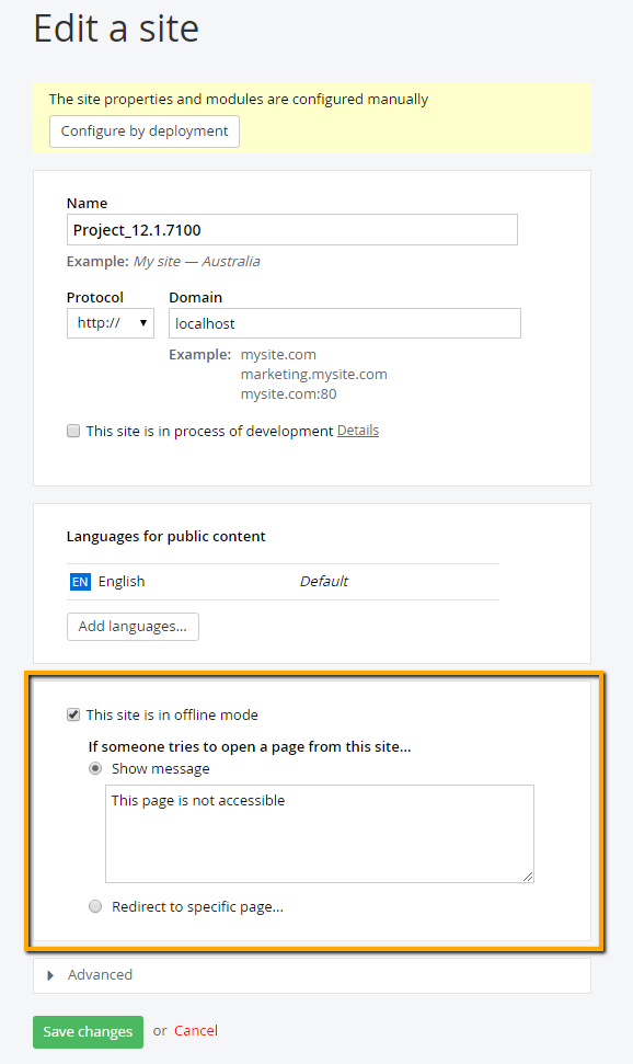 SiteSync: How to set a website in Offline mode and use Site Sync to ...