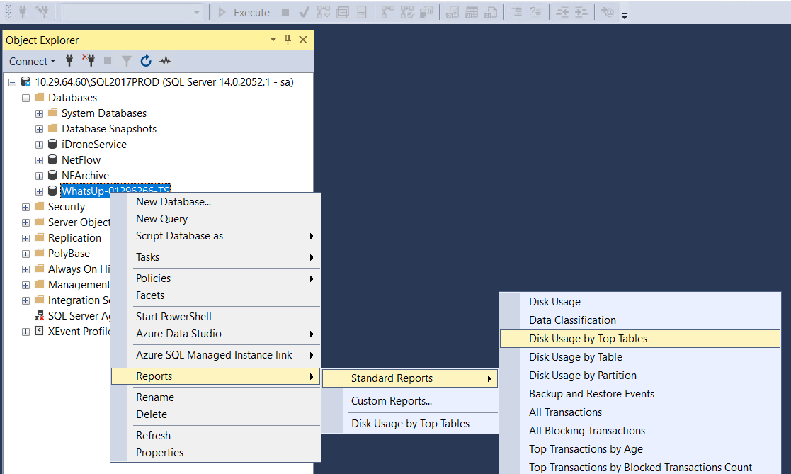 Whatsup Gold Database Maintenance and Cleanup (reducing the database size of the Whatsup ...