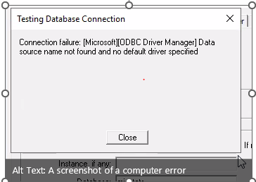 RunCustom Command Failed: 2043 Requested operation requires an OLE DB ...
