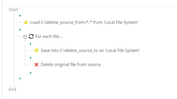 Error deleting files after transfer: "Warning: there is no current file to delete or rename ...