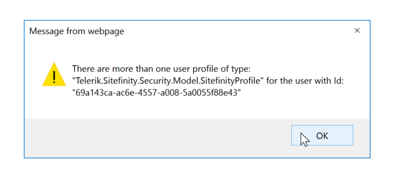 "There are more than one user profile" error when working with ...