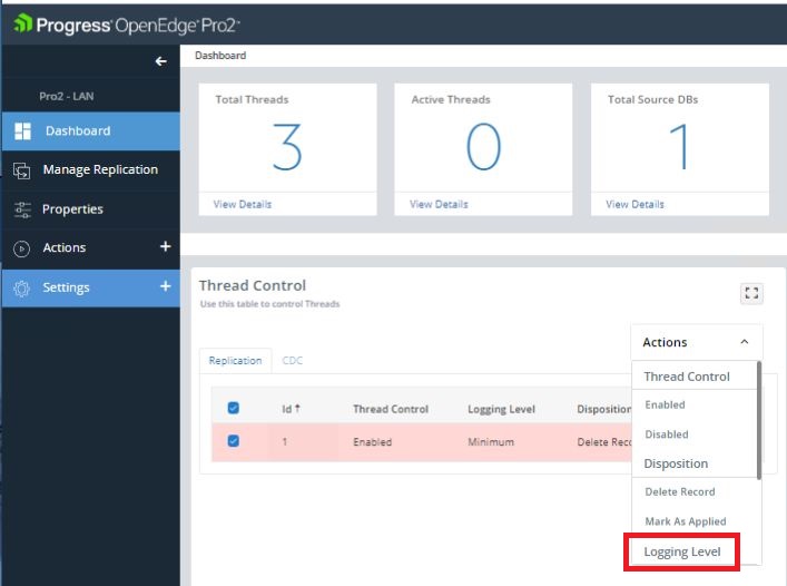 How to increase the logging level of a Pro2 6.x thread. - Progress ...