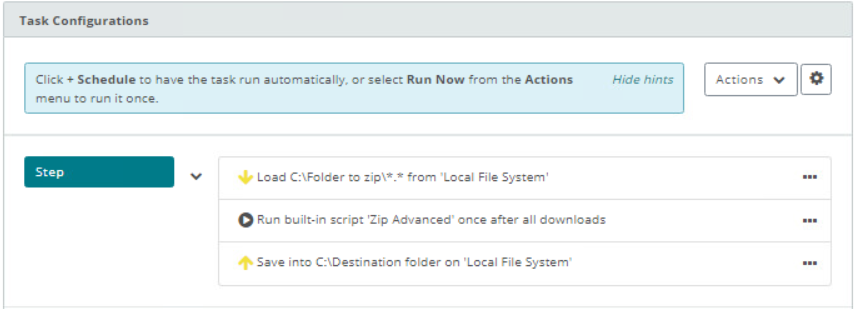 How to create a simple task to zip files using the 'Zip Advanced' built-in script - Progress ...