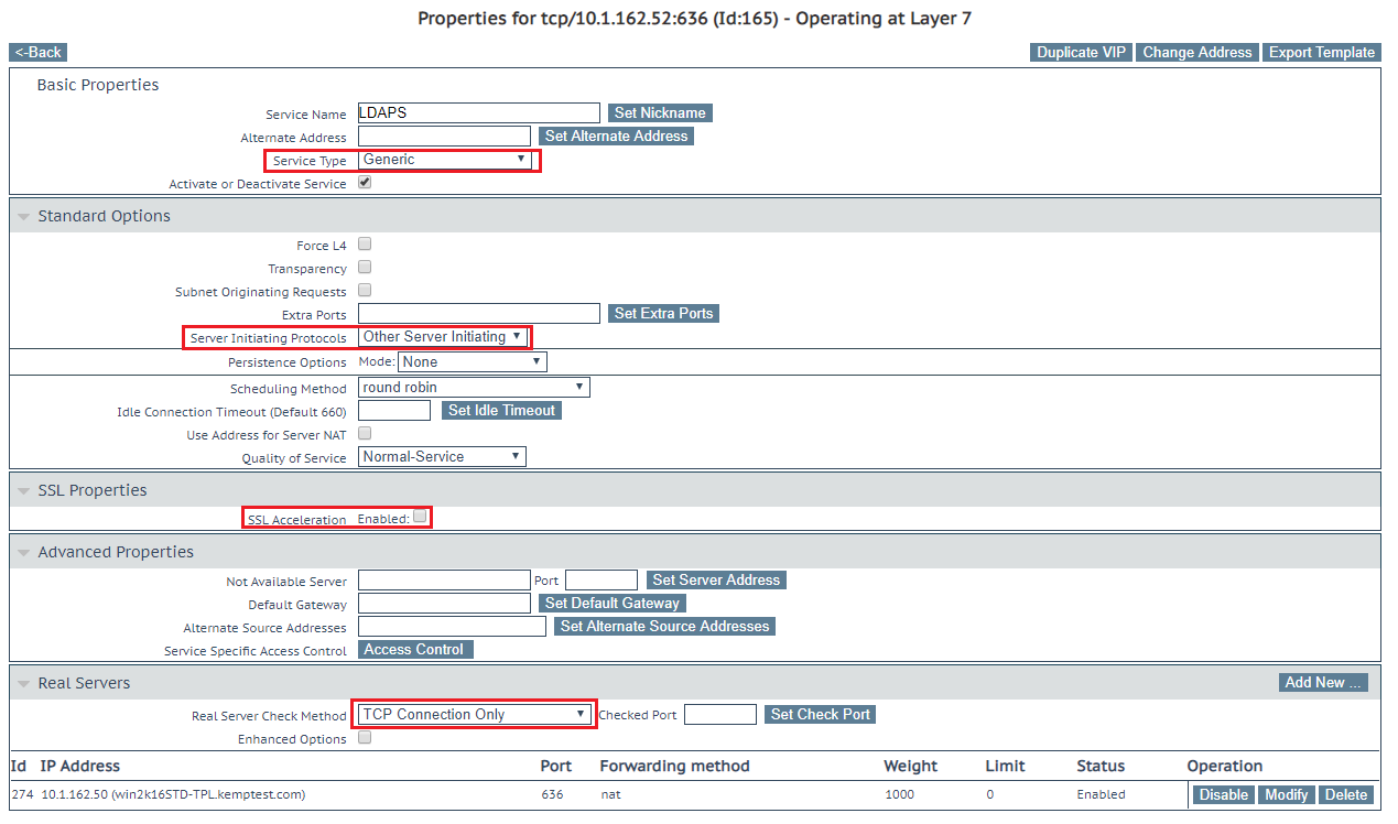 How To Create A Virtual Service For Load Balancing Ldap Ldaps Or Radius Requests Progress