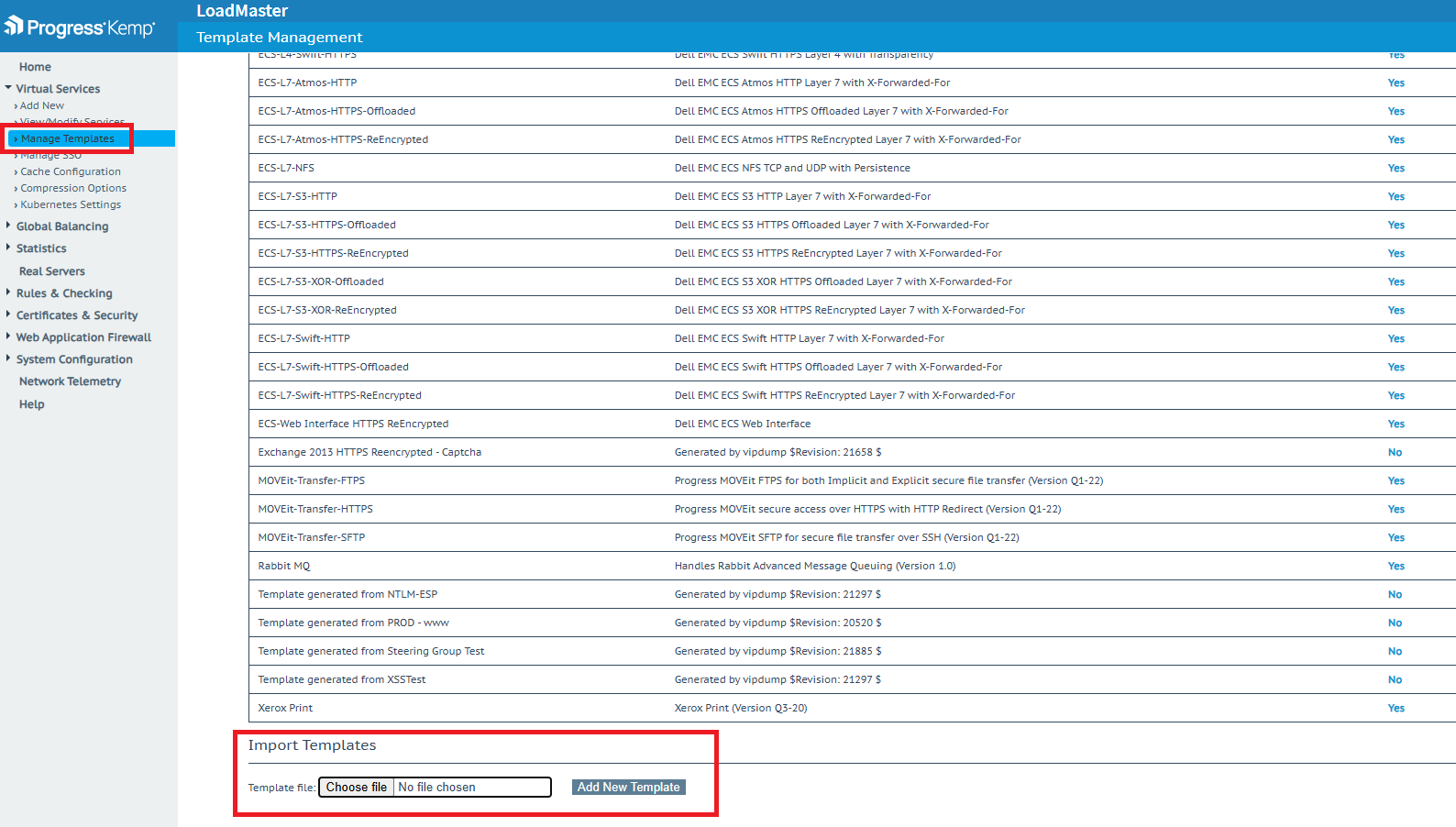 LoadMaster templates - Progress Community