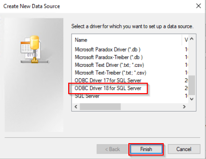 How to create a DSN using ODBC Driver 18 for SQL Server - Progress ...