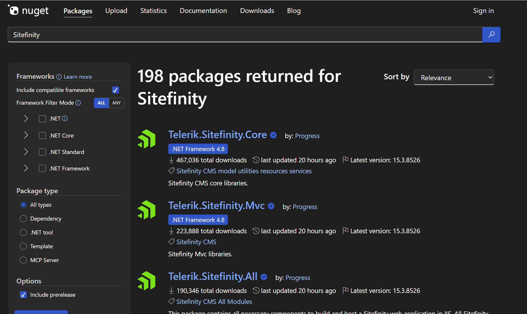 Migration from Sitefinity Nuget to Nuget.org - Progress Community
