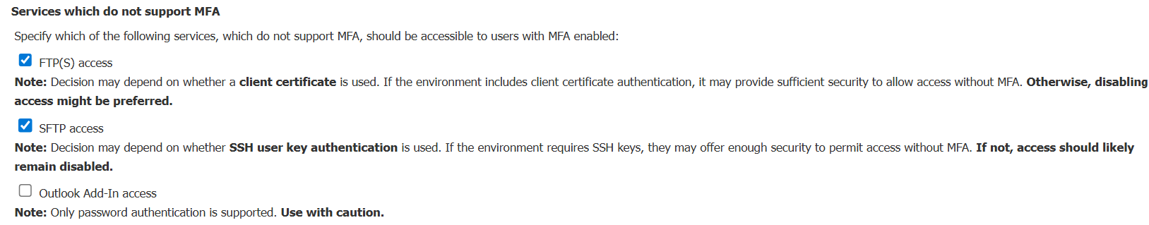 MFA is required but not supported for SFTP. - Progress Community